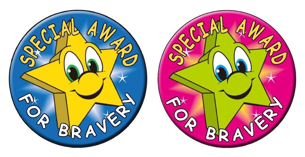 Bravery Award Kids Stickers Stars Labels Decals Dentist Doctors School ...